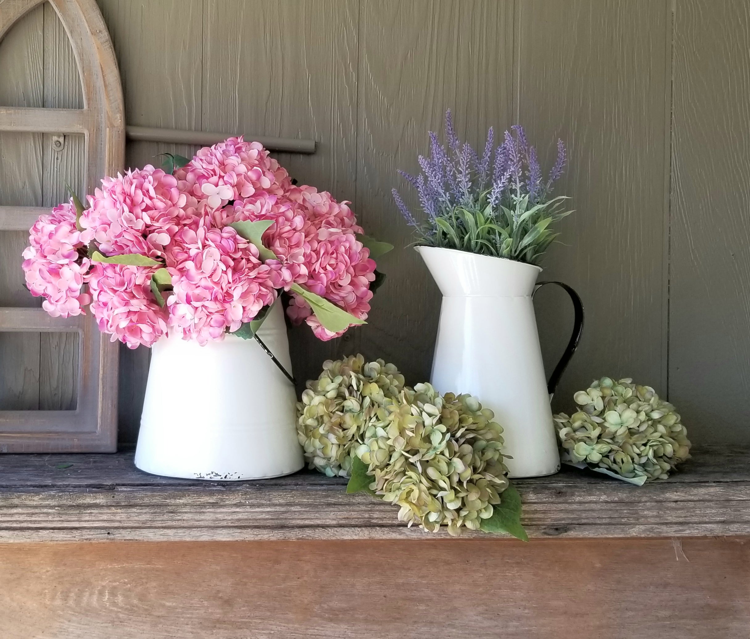 Realistic faux pink hydrangea picks 13", Set of 3 – Emory Valley Mercantile
