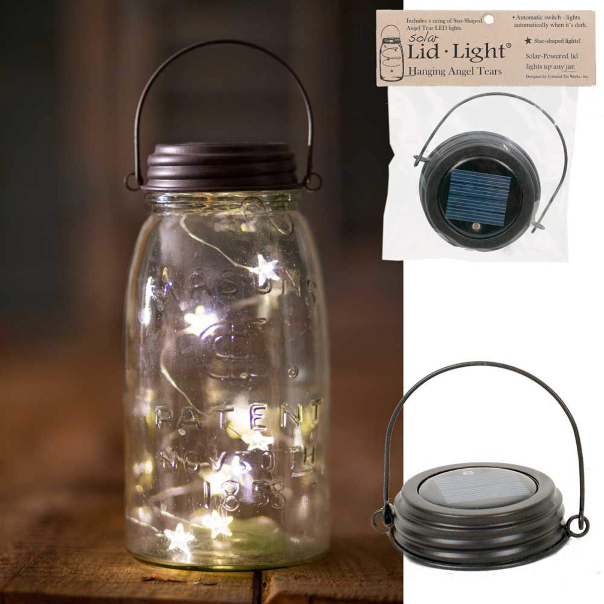 Rustic Solar Powered Glass Jar Lid – Emory Valley Mercantile